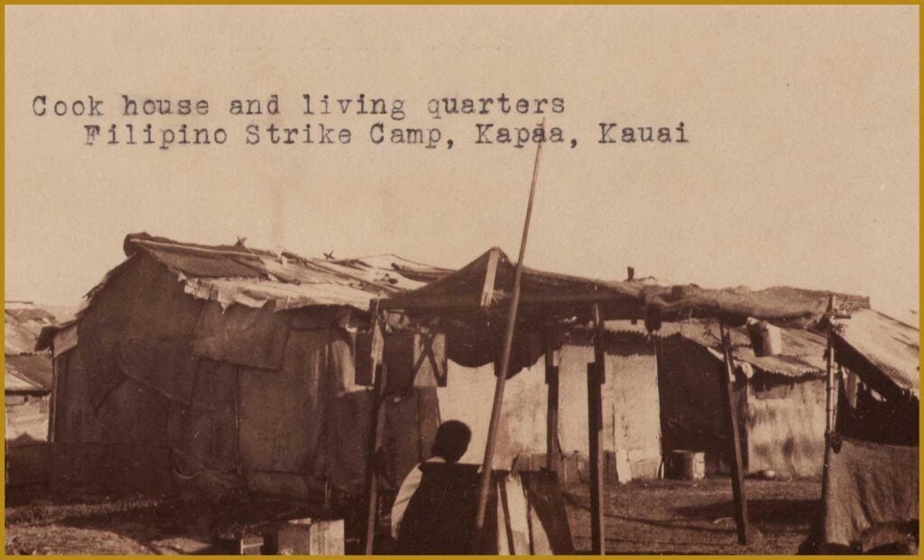 Cook house and living quarters, Filipino Strikers Camp, 1925 ...